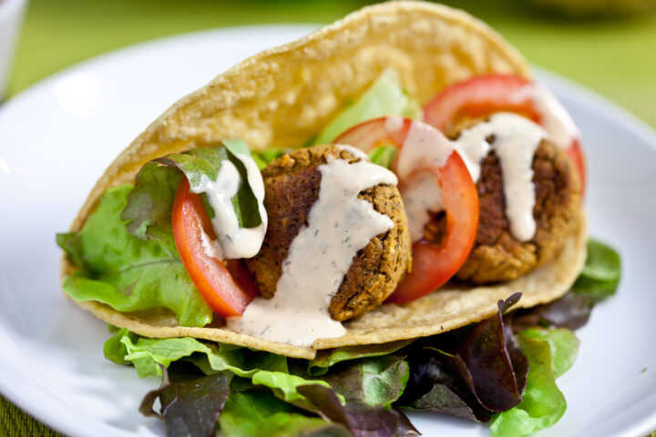 Falafel Tacos with Sriracha Tahini Sauce - Keepin' It Kind