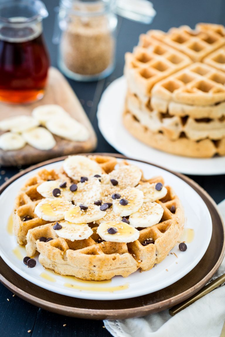 Crisp Miso-Tahini Waffles, Two Ways