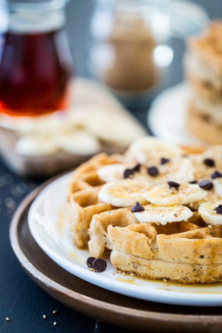 Crisp Miso-Tahini Waffles, Two Ways