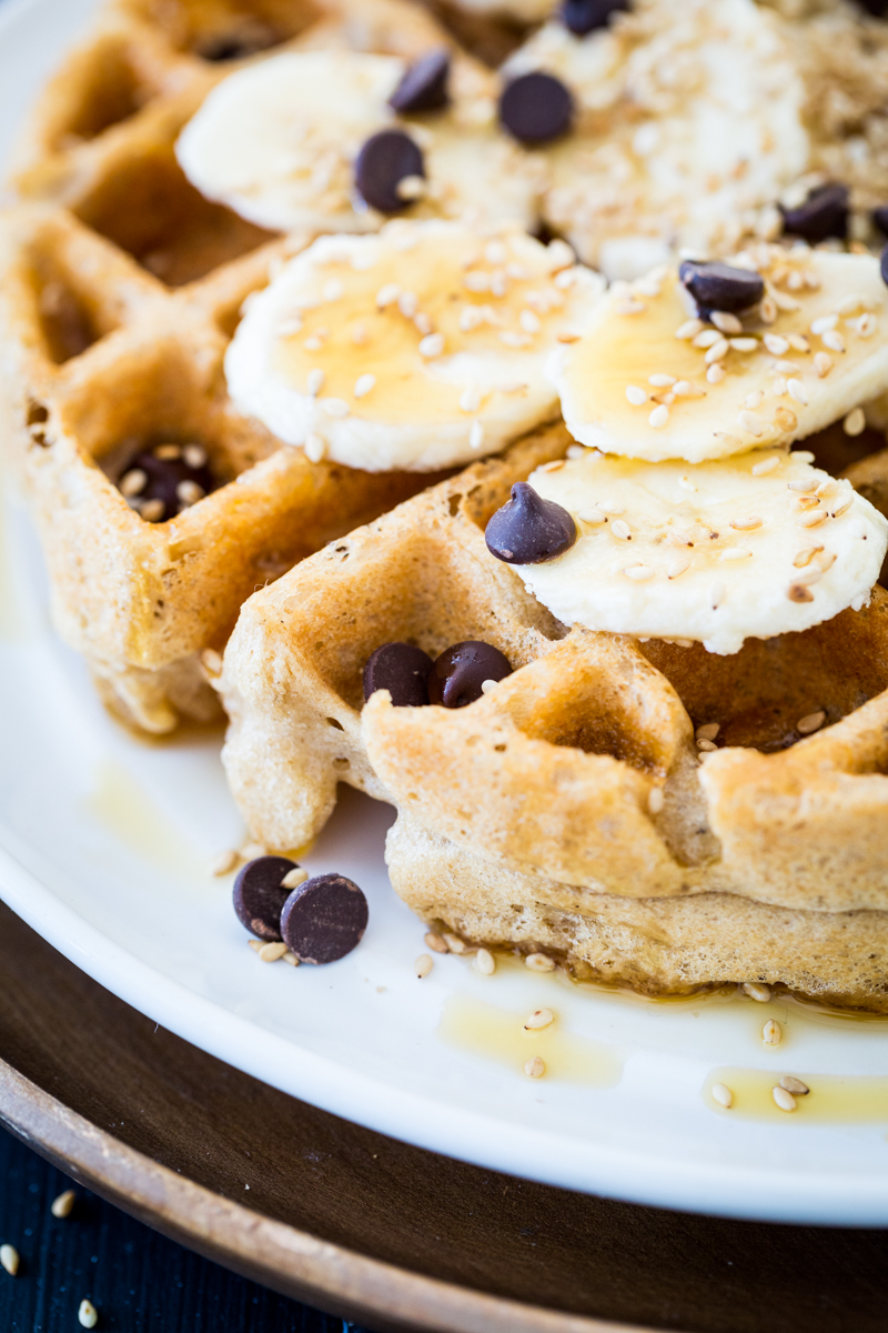 Crisp Miso-Tahini Waffles, Two Ways